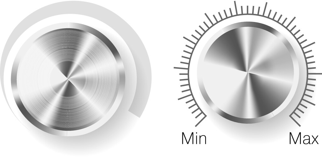Music sound volume knob button icon audio control Vector Image