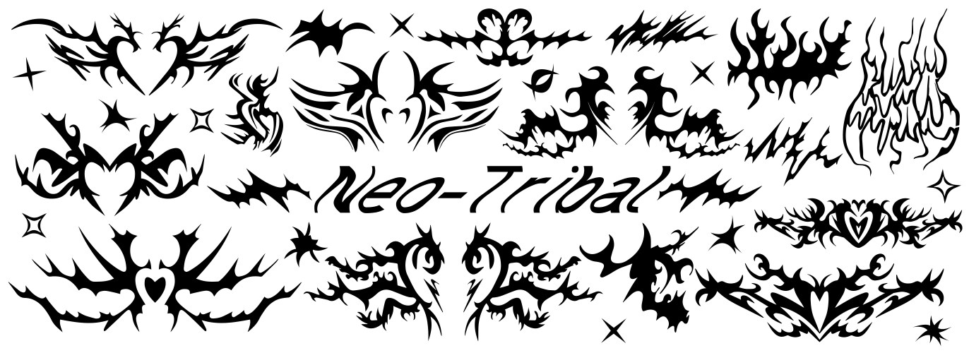Neo tribal art constructor y2k cyber sigil Vector Image
