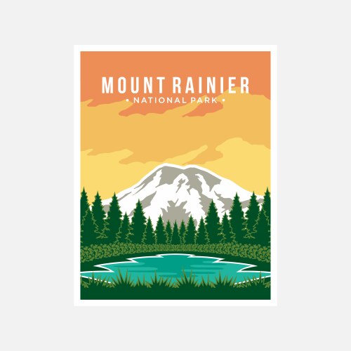 Mount rainier Vector Images & Graphics for Commercial Use | VectorStock