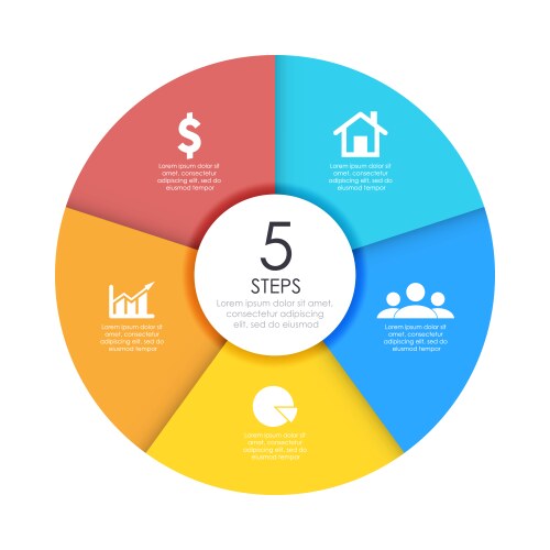 Infographic circle cycle diagram with 4 stages Vector Image