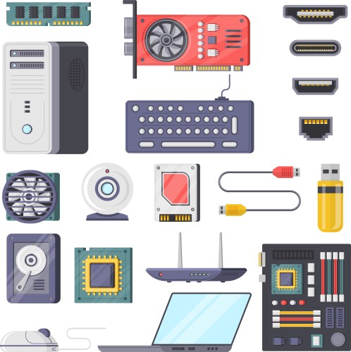 Hard disk flat icon hardware and hdd Royalty Free Vector