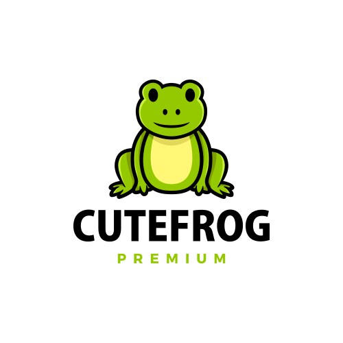 Cute frog cartoon logo icon Royalty Free Vector Image