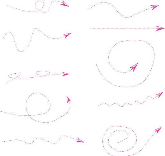 Dashed line arrows Royalty Free Vector Image - VectorStock