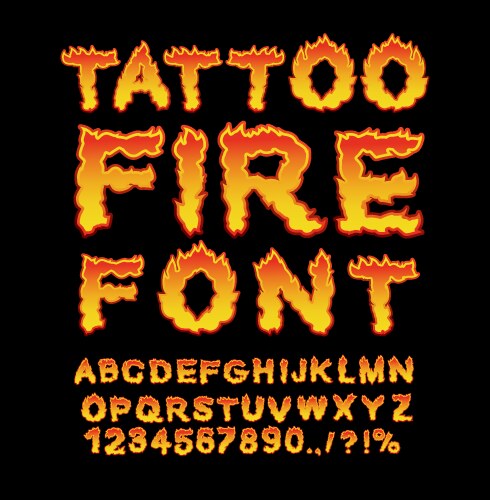 Fire font Royalty Free Vector Image - VectorStock