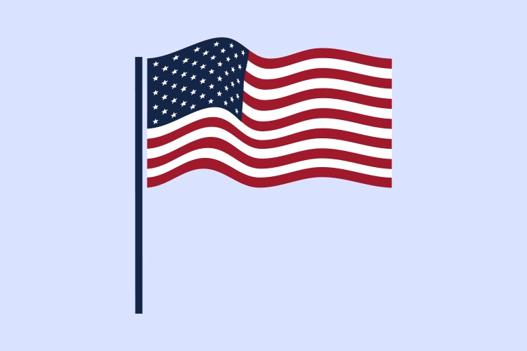 Waving american flag logo design Royalty Free Vector Image