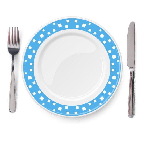 Empty orange color dish with figured edges Vector Image