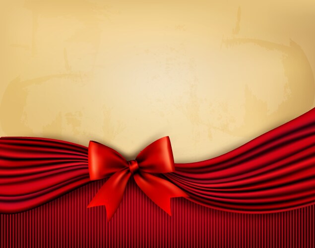 Red background with bow Royalty Free Vector Image
