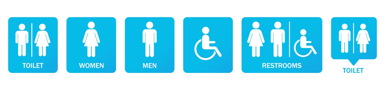 Restroom Icons: Toilet, Men, Women, Accessibility Vector Image