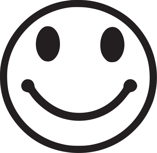 Smiley face - black and white Royalty Free Vector Image