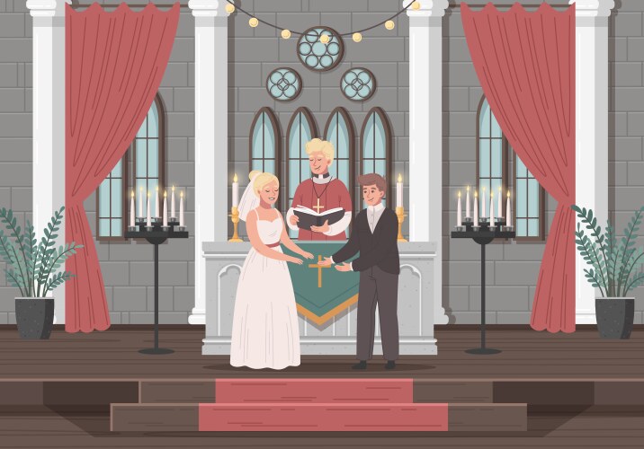 Christian church cartoon Royalty Free Vector Image