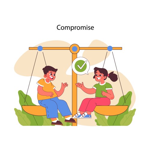 Compromise concept flat Royalty Free Vector Image