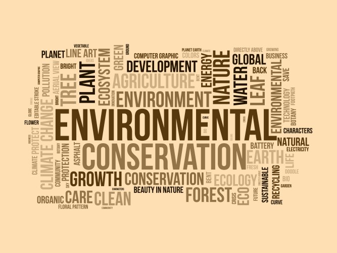Environmental conservation word cloud template Vector Image