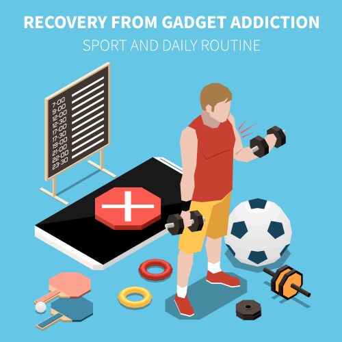 Gadget addiction infographics Royalty Free Vector Image