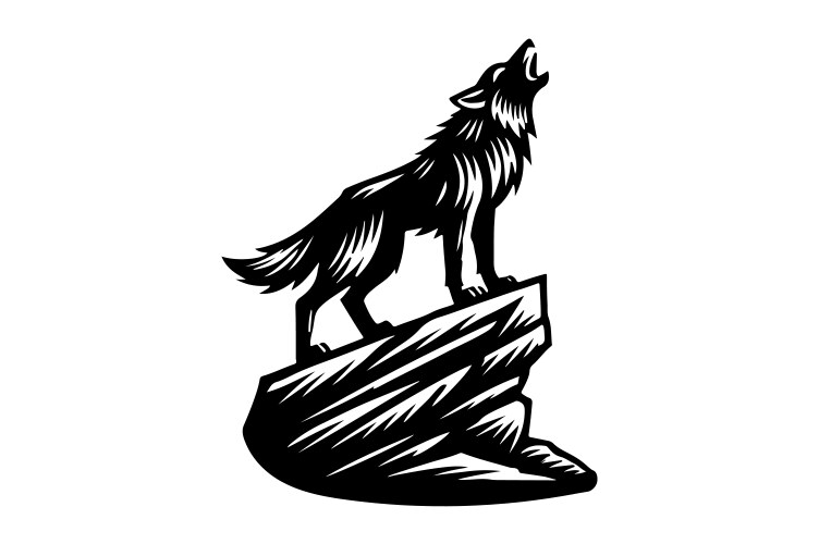 Lone wolf silhouette Royalty Free Vector Image
