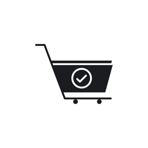 Shopping cart check icon set order placed symbol Vector Image