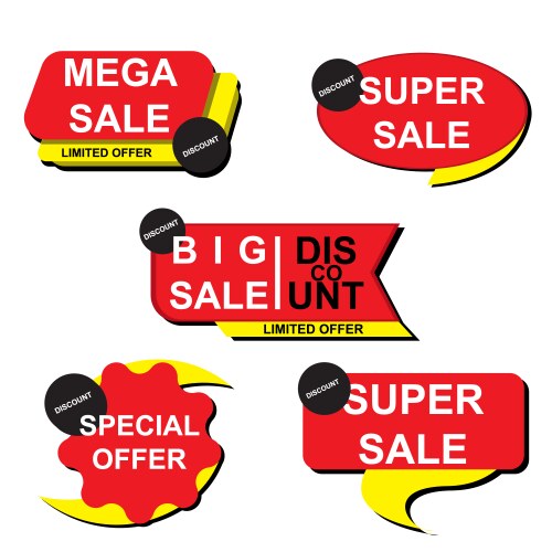 Set of sale countdown badges and stickers Vector Image