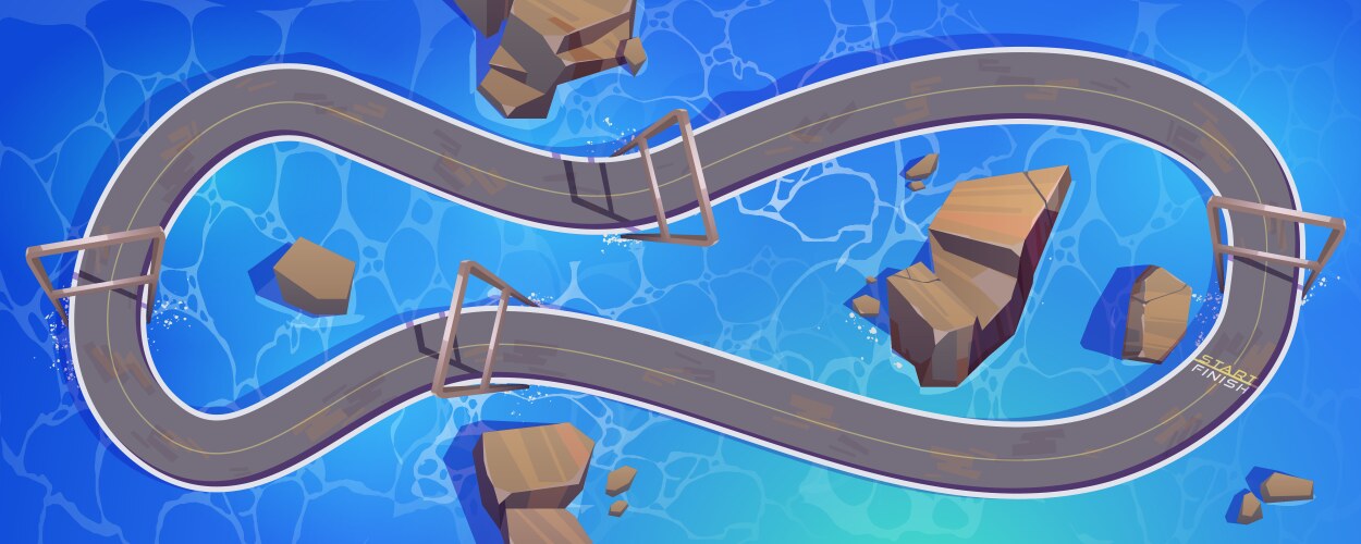 Speed race car track map for game Royalty Free Vector Image