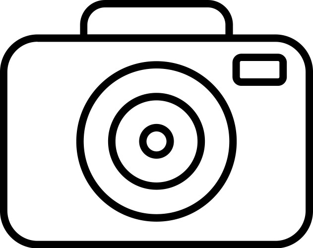 A simple camera icon line art Royalty Free Vector Image
