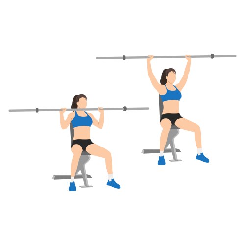Barbell Overhead Press Vector Images (67)