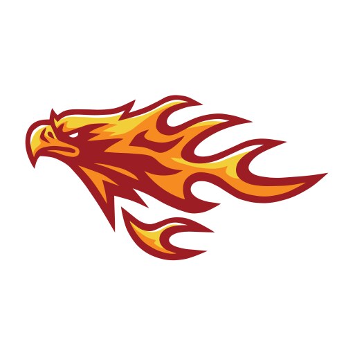 Eagle head burning fire flame logo mascot Vector Image