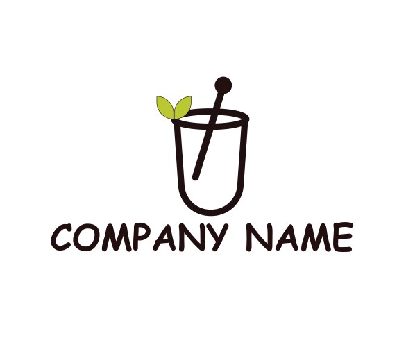 Healthy drink and beverage logo design Royalty Free Vector