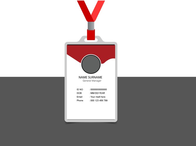 Id card corporate identity employee access badge Vector Image