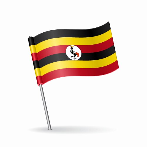 Ugandan flag heart-shaped sign Royalty Free Vector Image