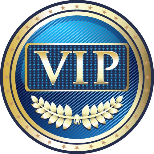Vip gold label with diamonds Royalty Free Vector Image