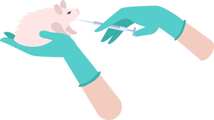 Flat icon of mouse rodent with pointed Royalty Free Vector