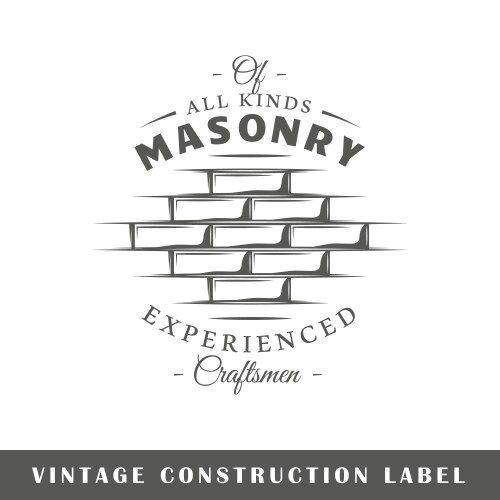 Classic construction logo design Royalty Free Vector Image
