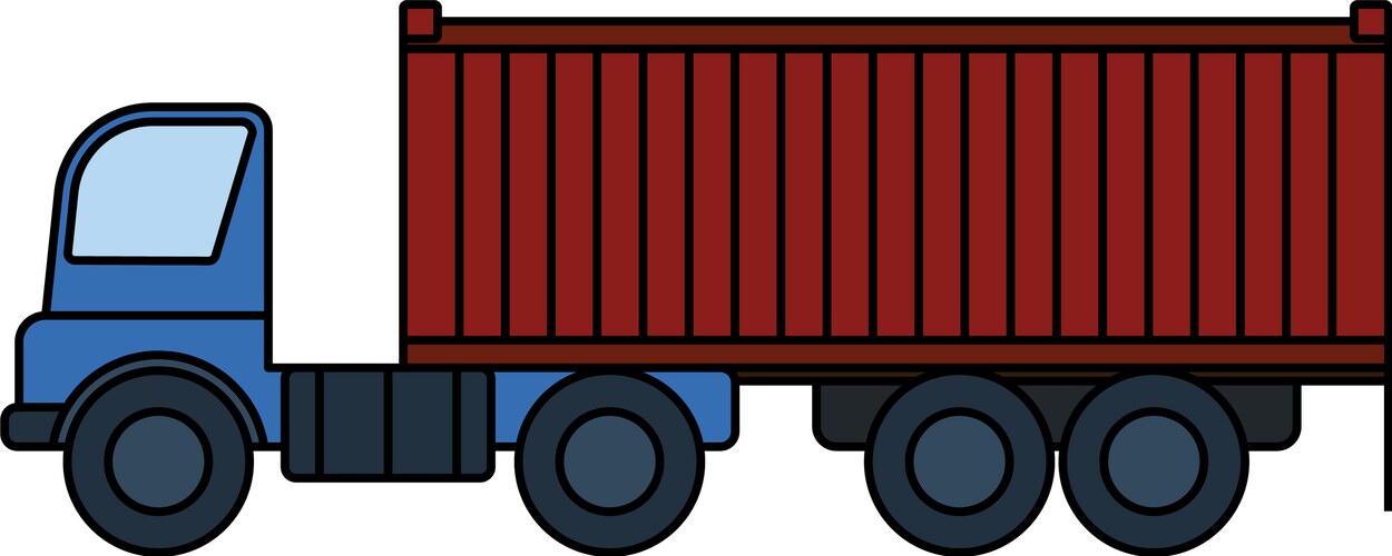 Container truck icon Royalty Free Vector Image