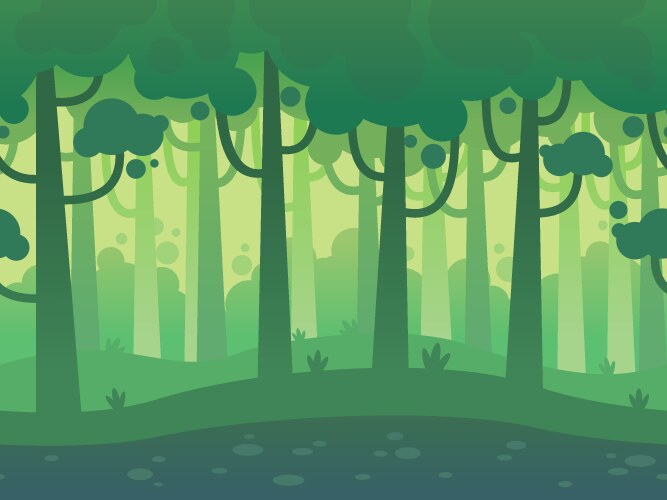 Game seamless horizontal forest background Vector Image