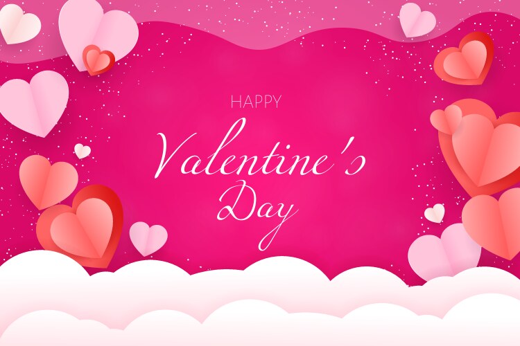 Happy valentines day background paper cut Vector Image