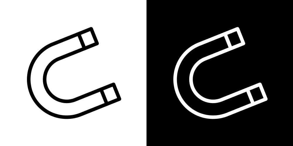 Magnet icon set electromagnetic technology symbol Vector Image