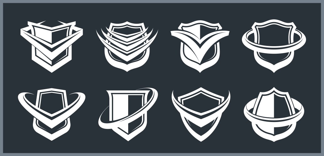 Classic shields shapes set with different Vector Image