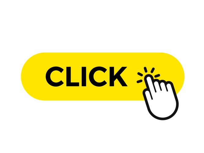 Follow button with click-hand banner for web Vector Image