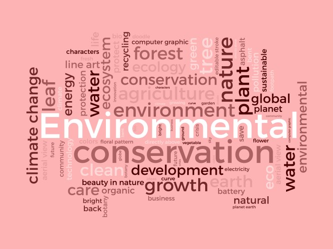 Environmental conservation word cloud template Vector Image