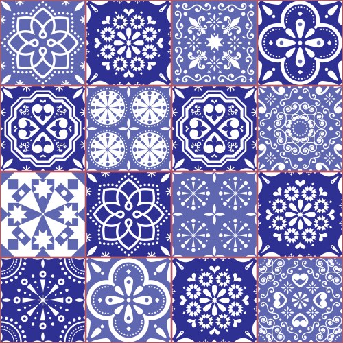 Azulejo tile seamless pattern Royalty Free Vector Image
