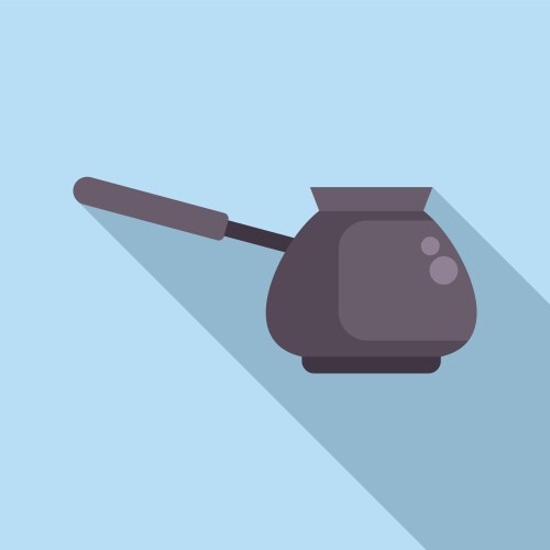 Traditional turkish coffee pot brewing on stovetop