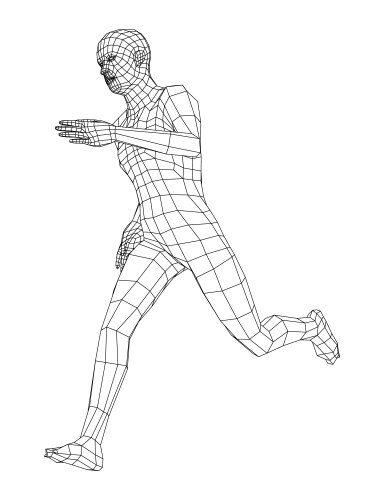 Wireframe running man Royalty Free Vector Image