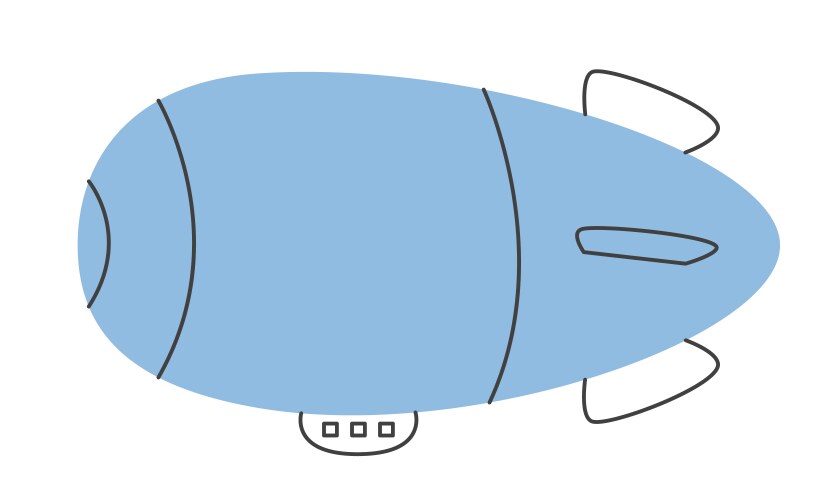 Airship simple cartoon style flying vehicle Vector Image