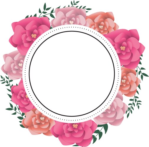Flowers round frame Royalty Free Vector Image - VectorStock