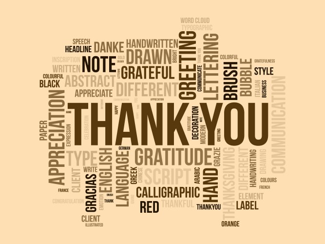 Thank you wordcloud template greeting concept Vector Image