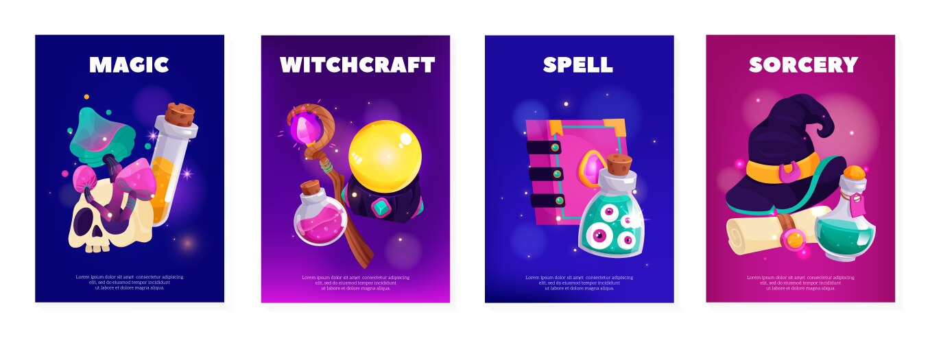 Magic poster set Royalty Free Vector Image - VectorStock