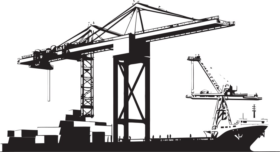 Nautical nobility industrial cargo ship loading Vector Image