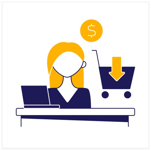 Purchasing concept icon Royalty Free Vector Image