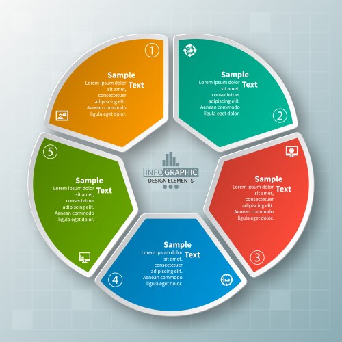 Abstract 3d paper infographics business template Vector Image