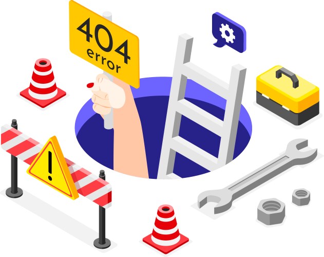 Error isometric background Royalty Free Vector Image