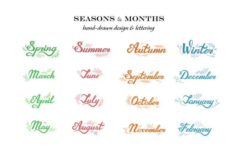 Months Names Vector Images (over 1,400)