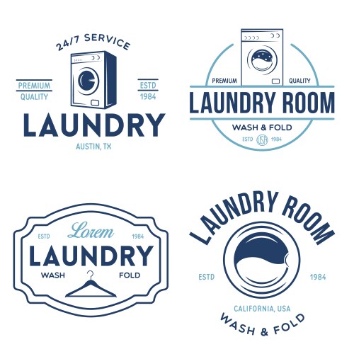 Laundry detergent logotype set commercial Vector Image